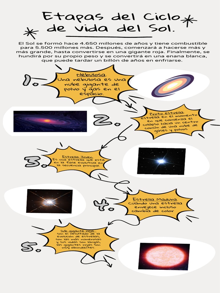 Etapas del ciclo de vida del sol .pdf | PDF