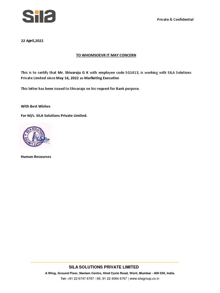 Employment Letter | PDF