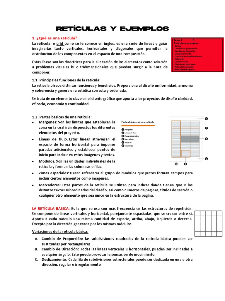 Tipos y funciones de retículas en diseño | PDF