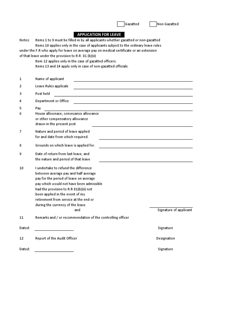 Leave Application PDF | PDF