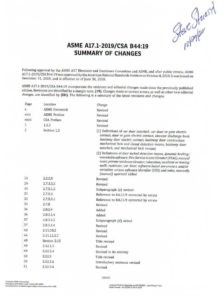 Comparison of 2016 and 2019 Editions of ASME A17.1 Steve Stuard PDF | PDF
