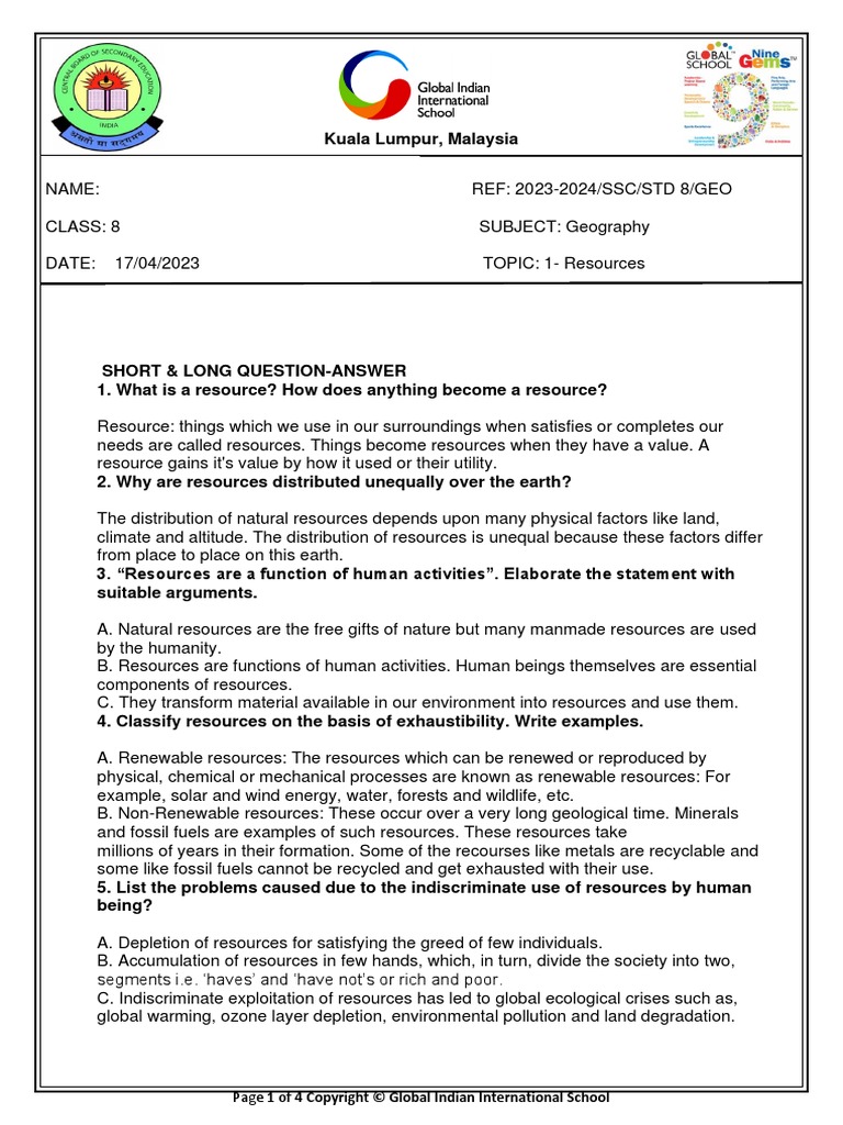 Class 8-Ch-1- Resources (1).pdf | PDF