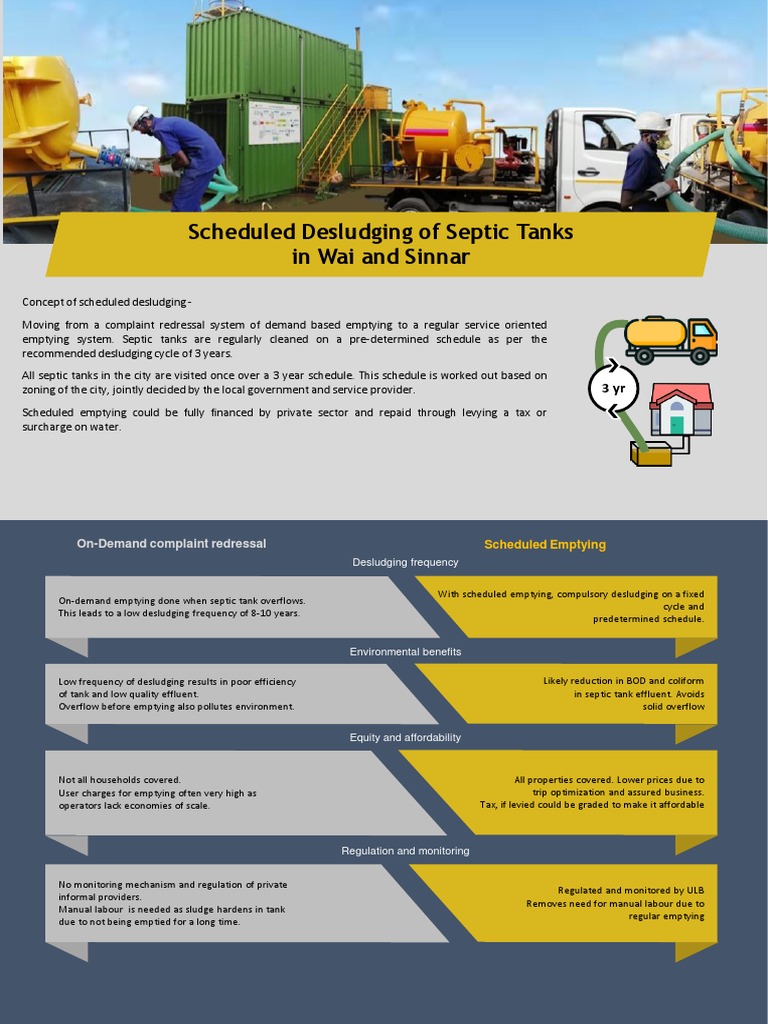 Scheduled Desludging of Septic Tanks in Wai and Sinnar - Flyer PDF | PDF
