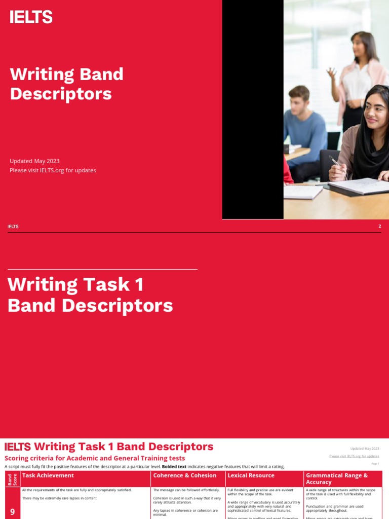 IELTS Writing Task 1 Band Descriptors | PDF
