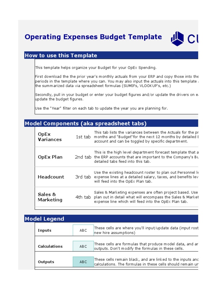 OpEx Planning Template | PDF