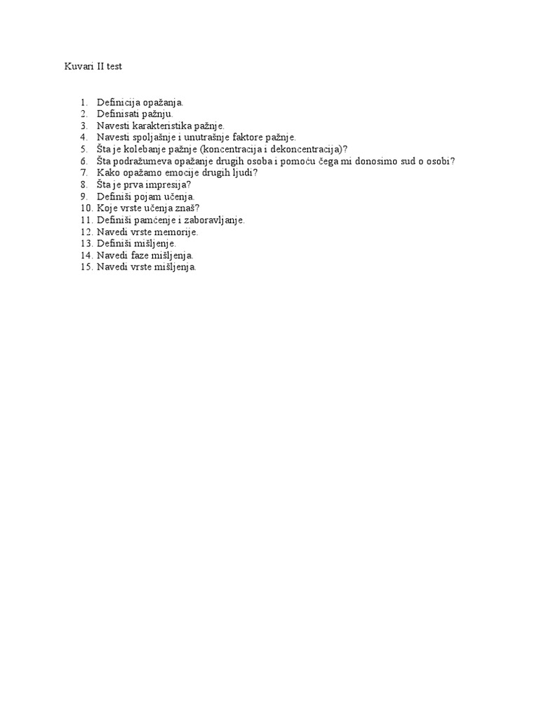 Kuvari II Test | PDF