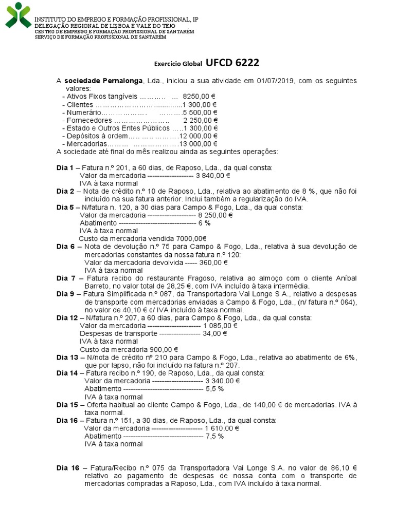 Exercicio Global - UFCD 6222 | PDF