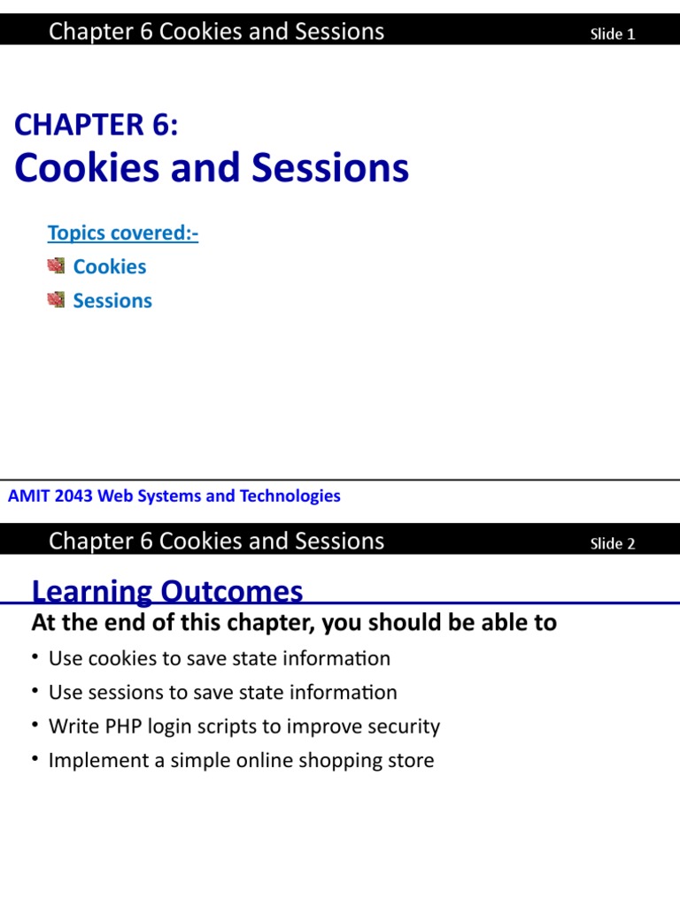 Chapter 6 Cookies and Sessions | PDF