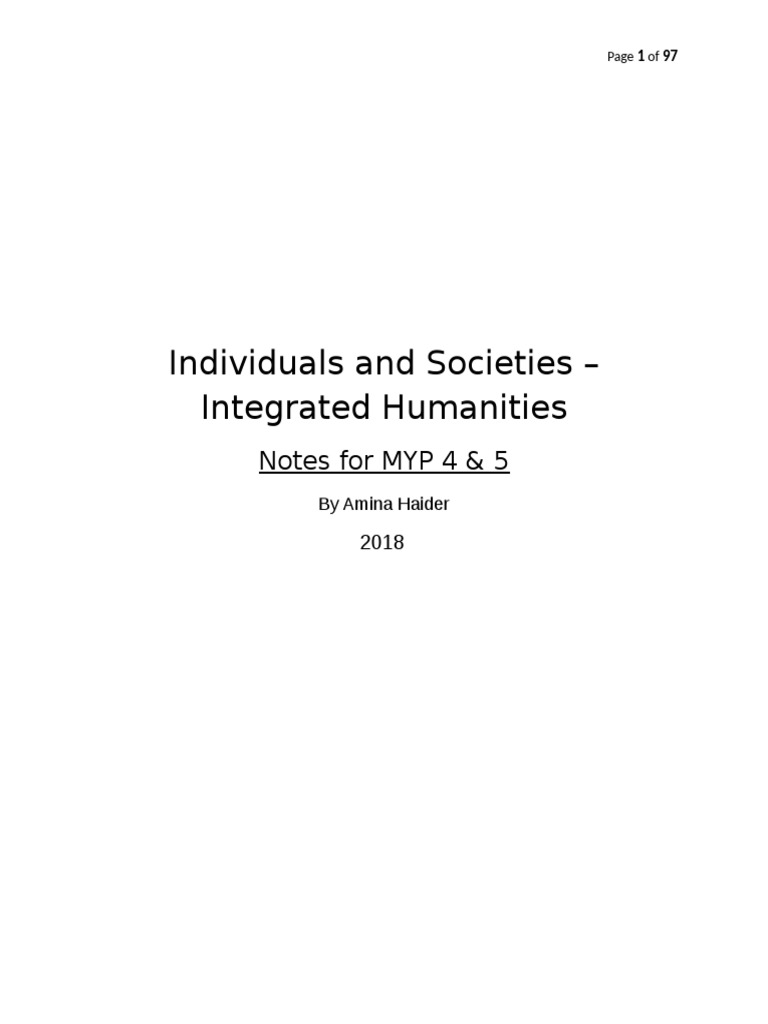 Integrated Humanities Notes for MYP 4-5 | PDF | Pandemic | Influenza