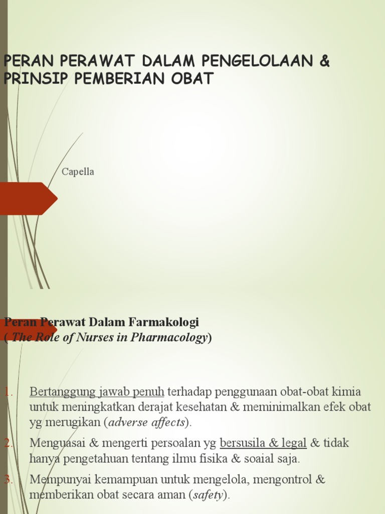Prinsip Pemberian Obat - Kelas Capella | PDF