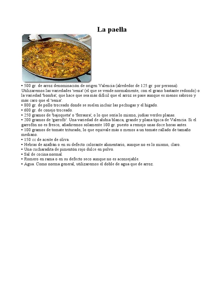 La Paella | PDF