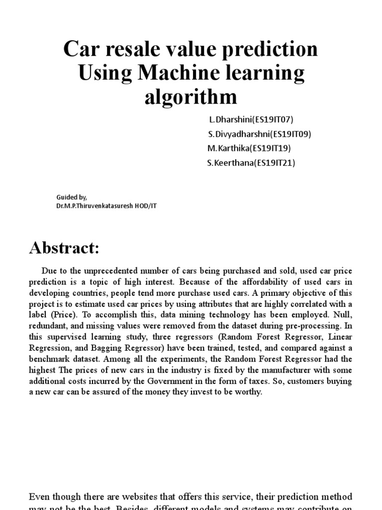 1st Review | PDF | Dependent And Independent Variables | Prediction