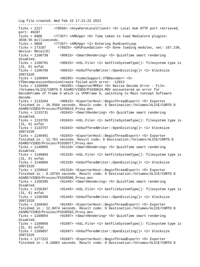 Adobe Media Encoder Log | PDF | File System | Information Technology Management