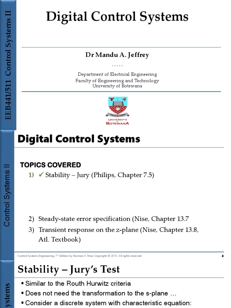 EEB441-511 LE07-A CH7p5 Digital Control Systems | PDF