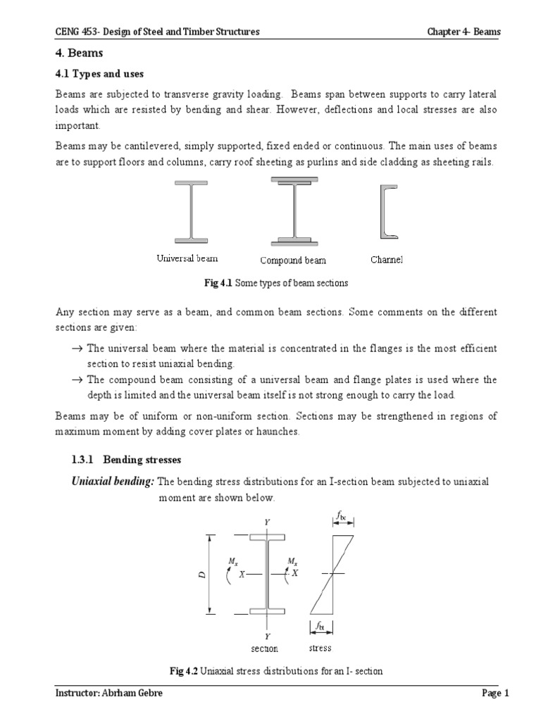 Chapter 4 PDF | PDF | Beam (Structure) | Bending