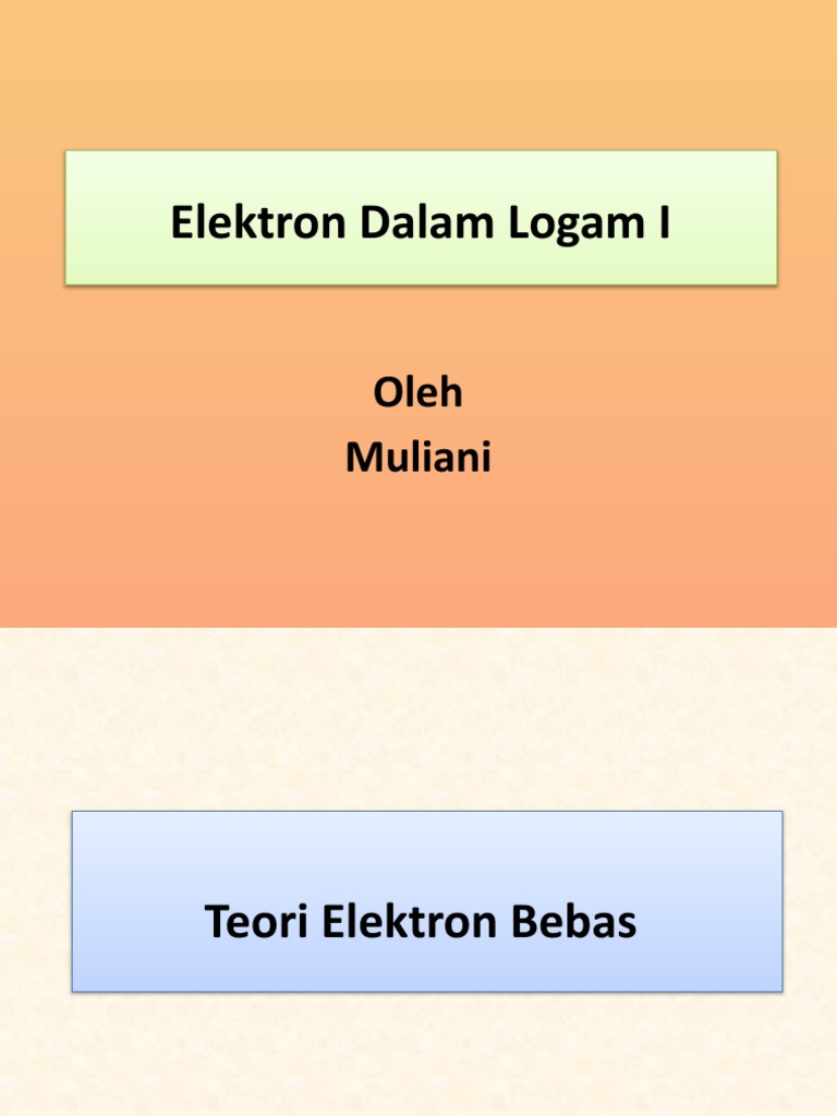 09 Elektron Dalam Logam I | PDF
