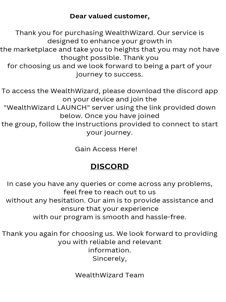 Wealth Wizard Discord PDF | PDF