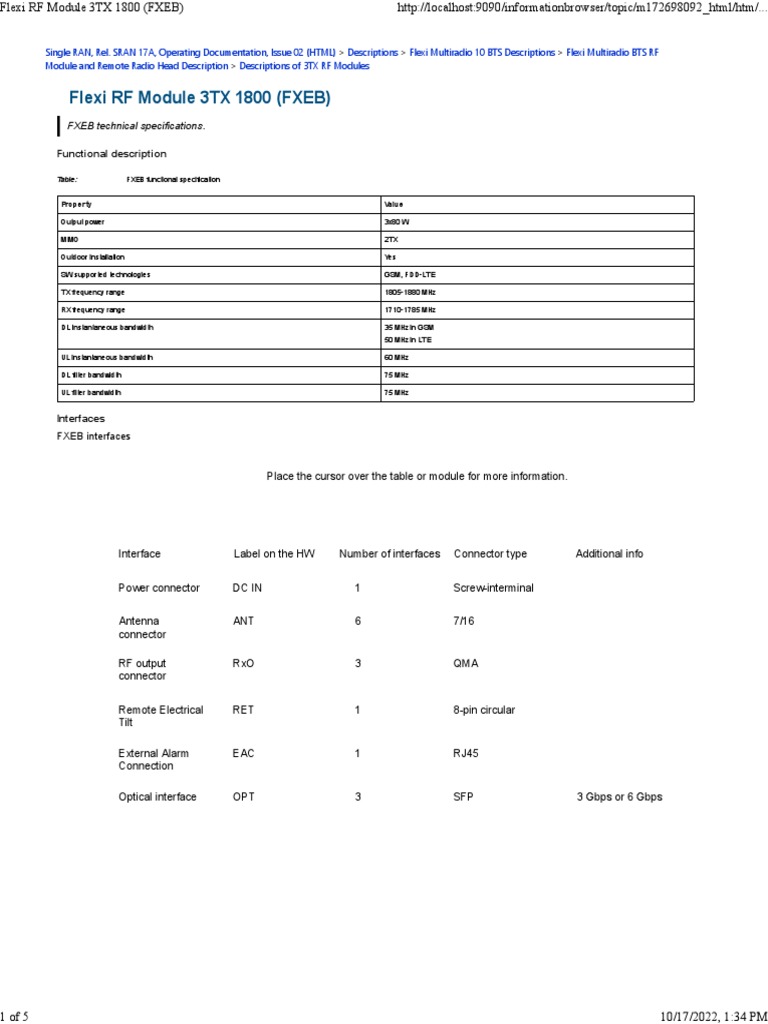 Flexi RF Module 3TX 1800 (FXEB).pdf | PDF