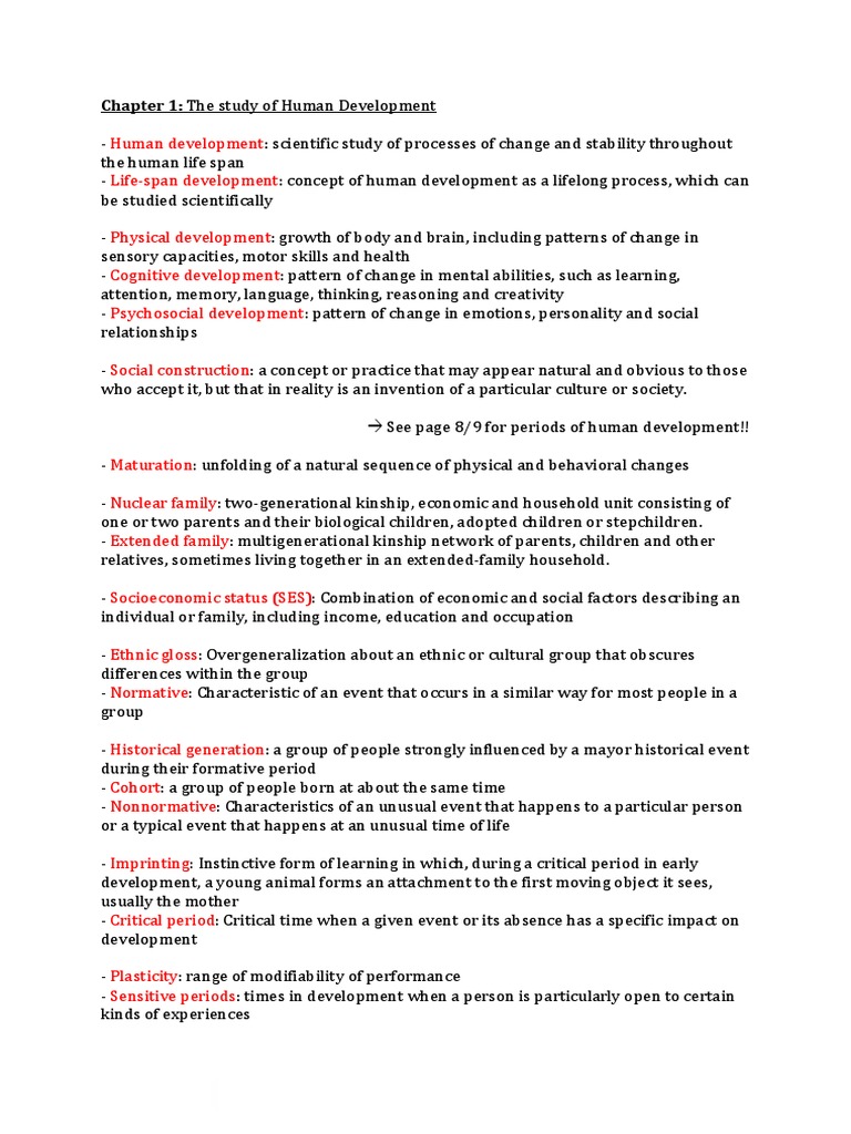 Summary Experience Human Development Papalia Chapter 1 19 Removed PDF | PDF