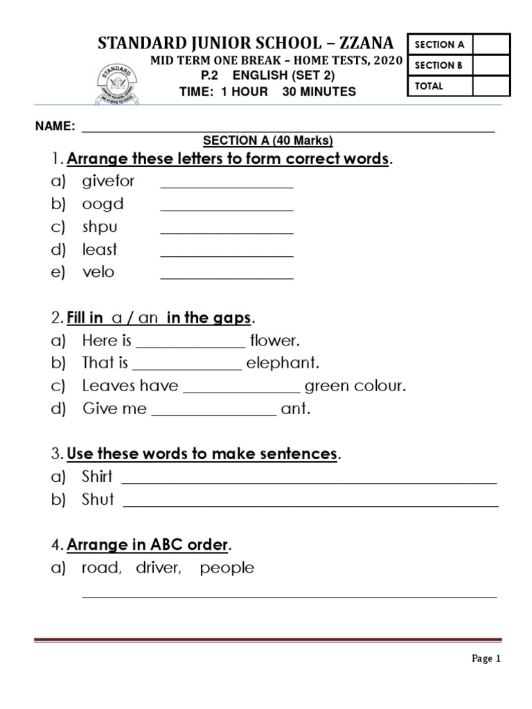 P.2 Eng Set PDF | PDF