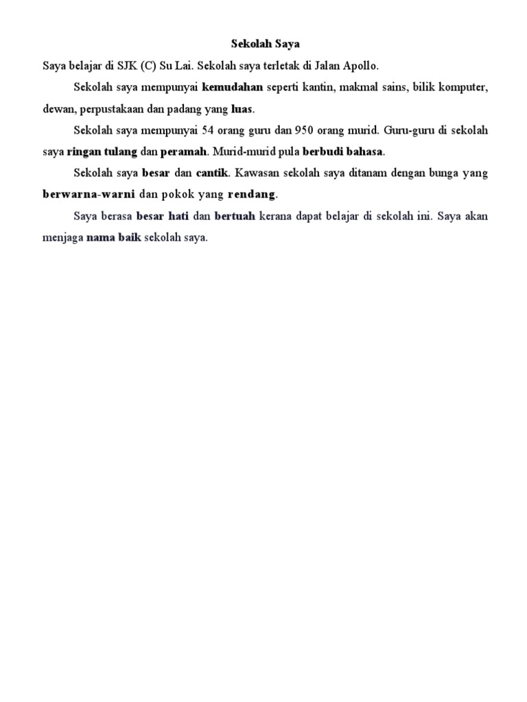 Sekolah Saya.docx | PDF