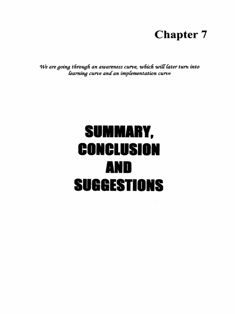18 - Summary Conclusions and Suggestions | PDF