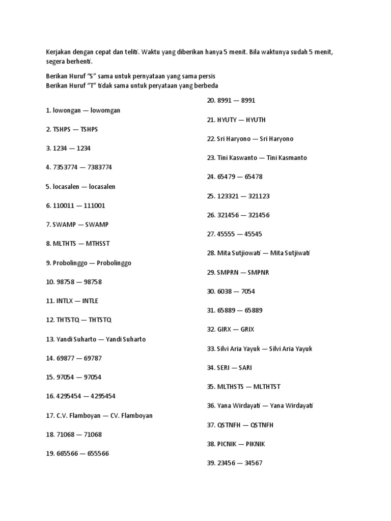 Soal Ketelitian-5 Menit | PDF