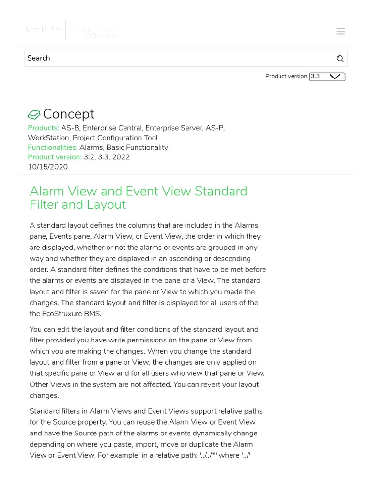 Alarm View and Event View EBO | PDF