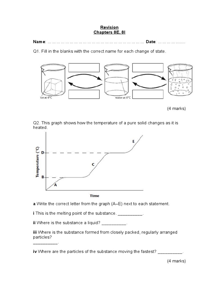 Science Practice Test Two 8E, 8I 2022-2023 | PDF