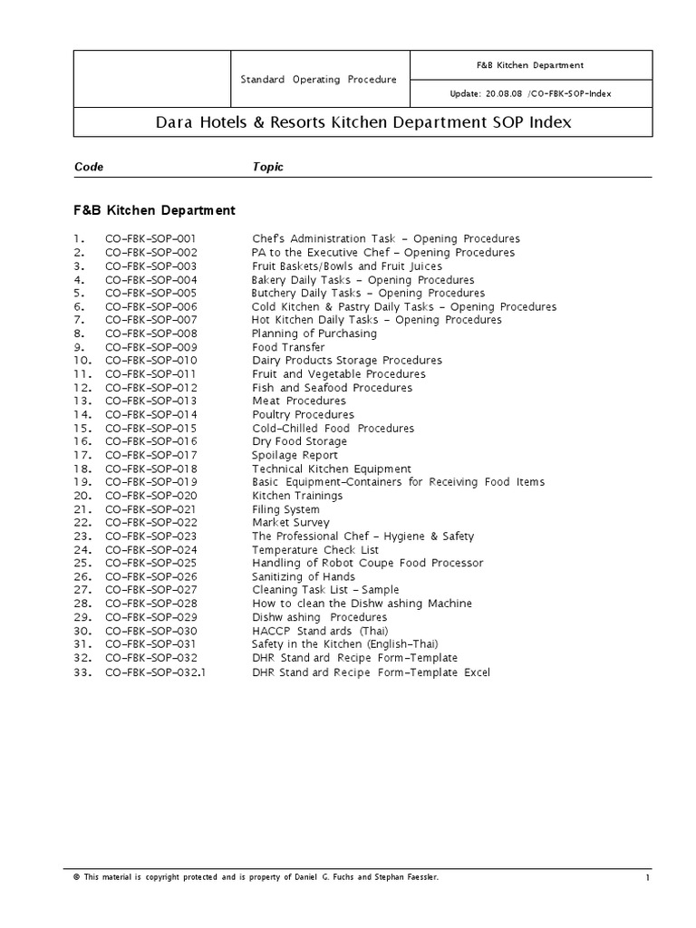 Idoc - Pub - Sop FB Kitchenpdf | PDF