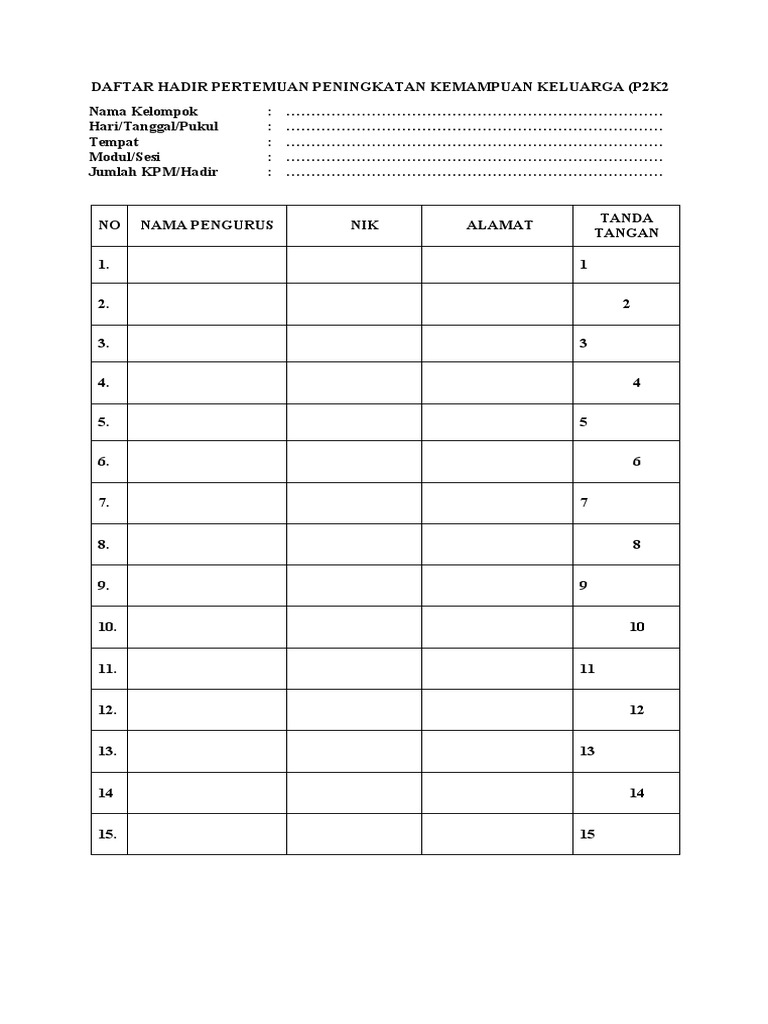 Form Absen FDS | PDF