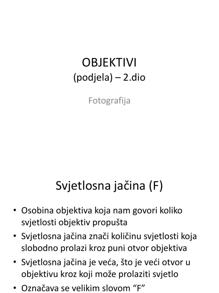 10 Objektivi (Podjela) 2.dio PDF | PDF