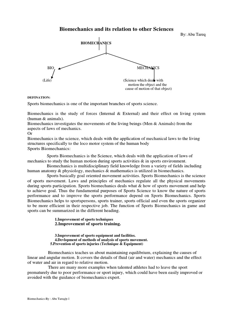 Bio-Mechanics Notes For Web PDF | PDF