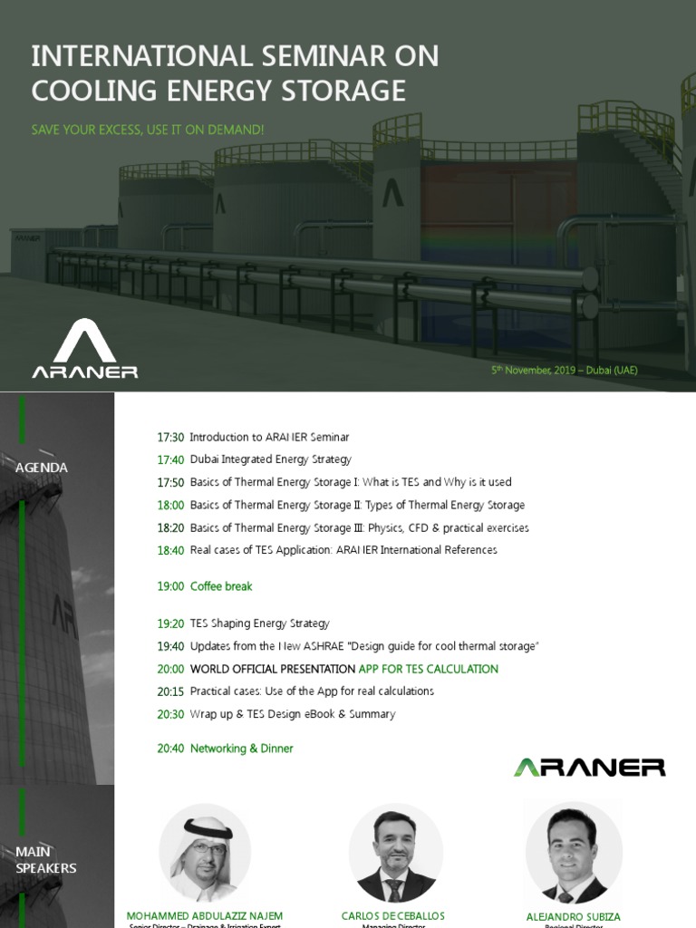 ARANER International Seminar On Cooling Energy Storage | PDF | Solar ...