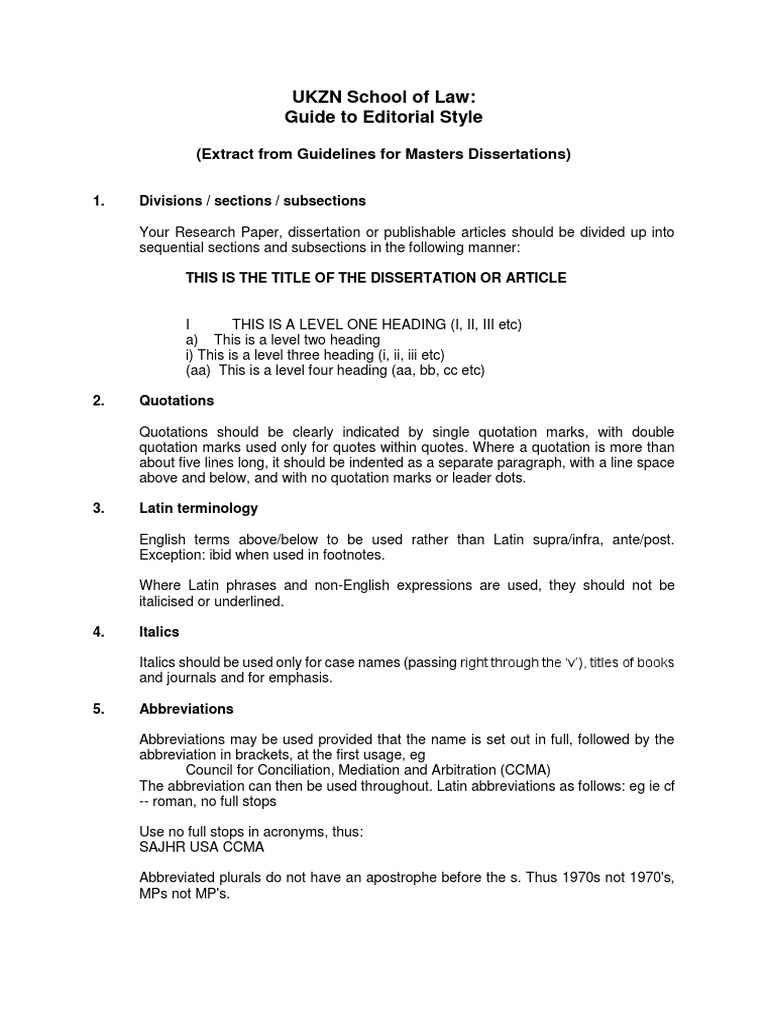 Style and Referencing Guidelines | PDF