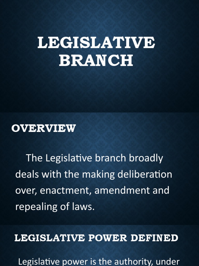 Overview of the Philippine Legislative Branch | PDF
