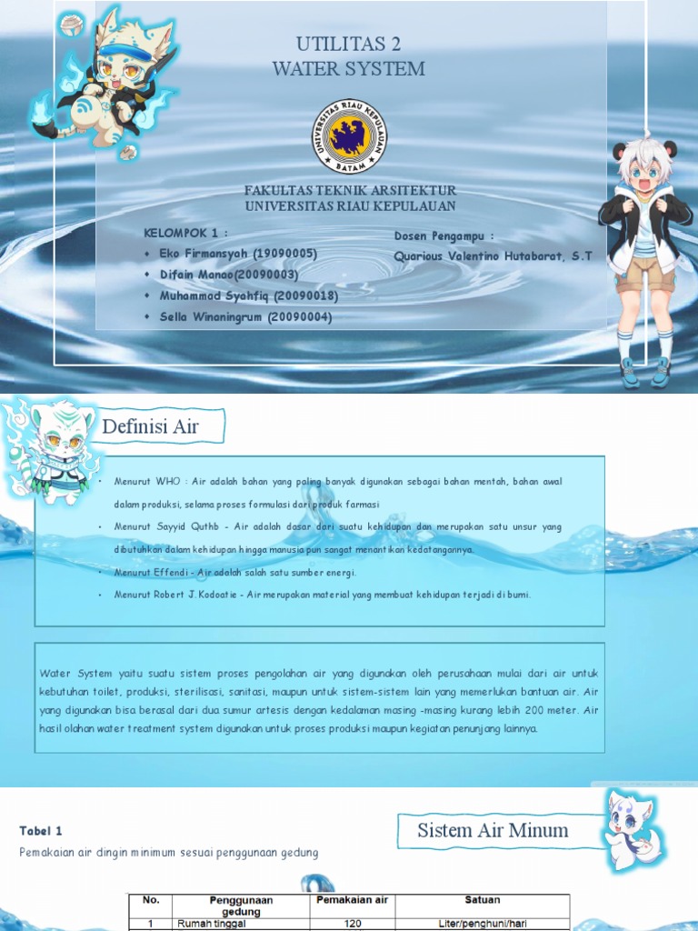 KELOMPOK 1 - UTILITAS 2 - WATER SYSTEM (Update) | PDF