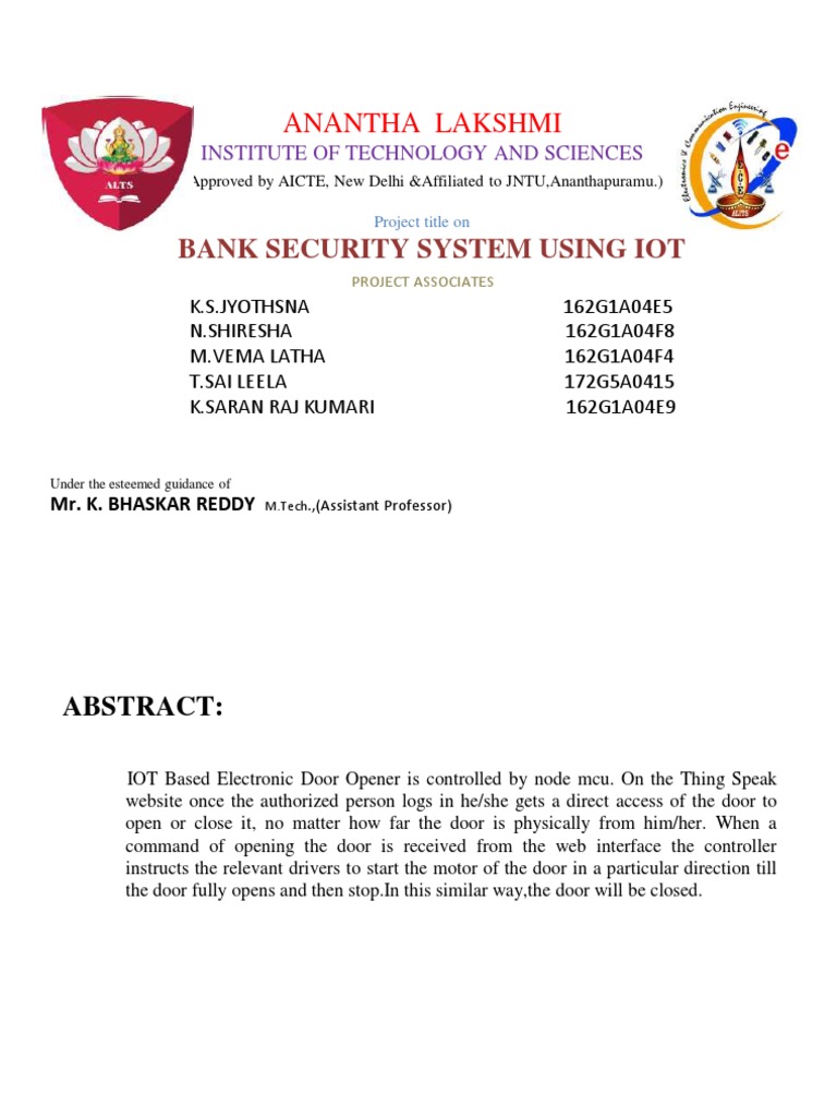 Bank Security System Using IoT | PDF | Internet Of Things | Radio ...