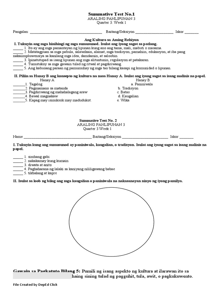 AP 3 Activity Sheet Q3 W1 | PDF