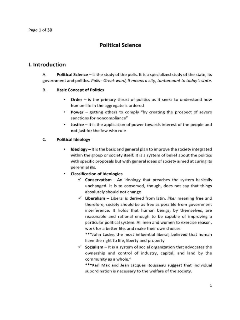Political Science Handout | PDF