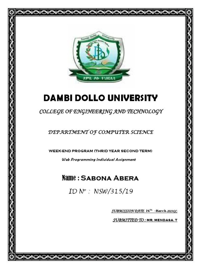 Web Programming Indv Assignment PDF | PDF | Html Element | Html