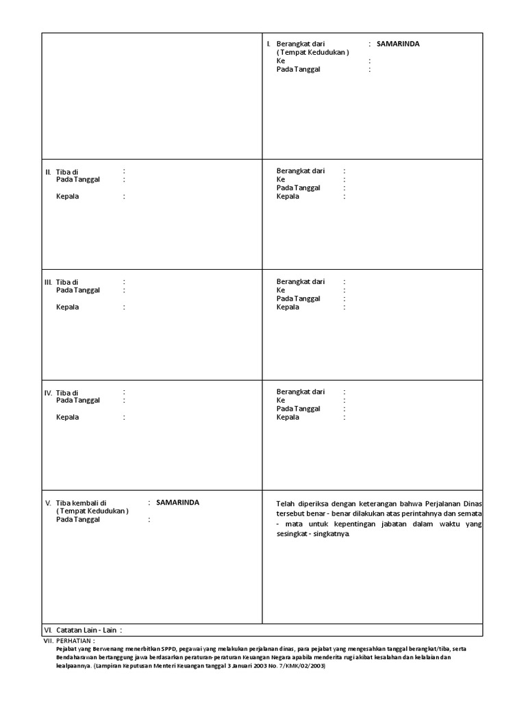 Visum Lembar 2 SPPD PDF | PDF