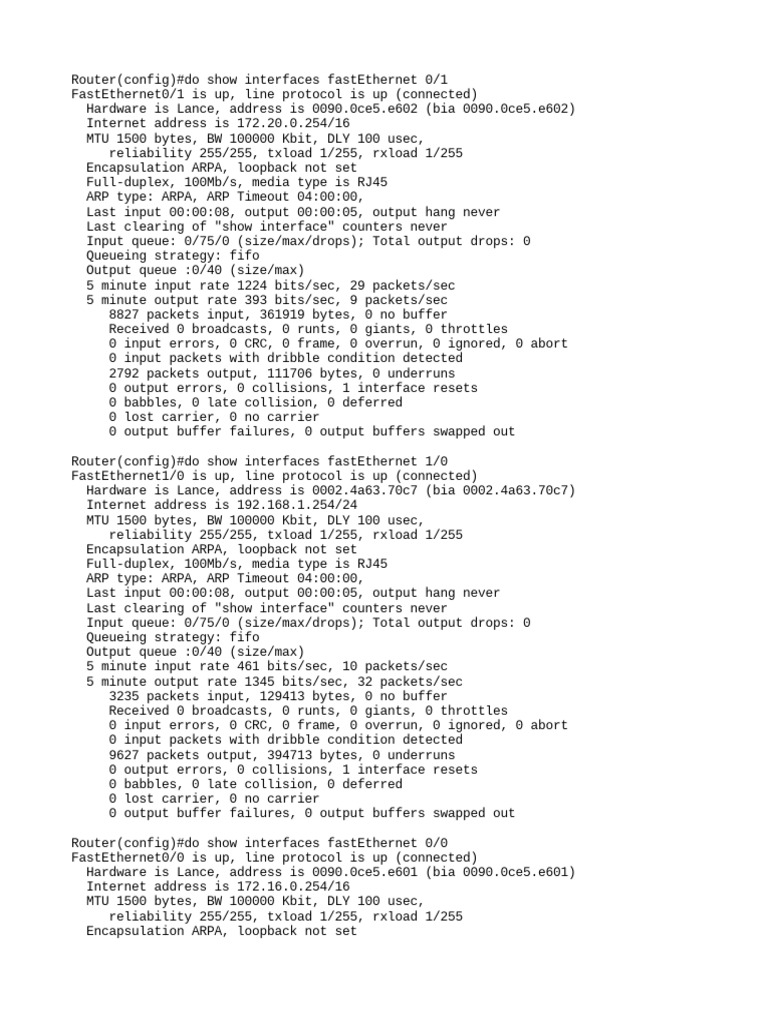 Router Interface Configuration and QOS Setup | PDF
