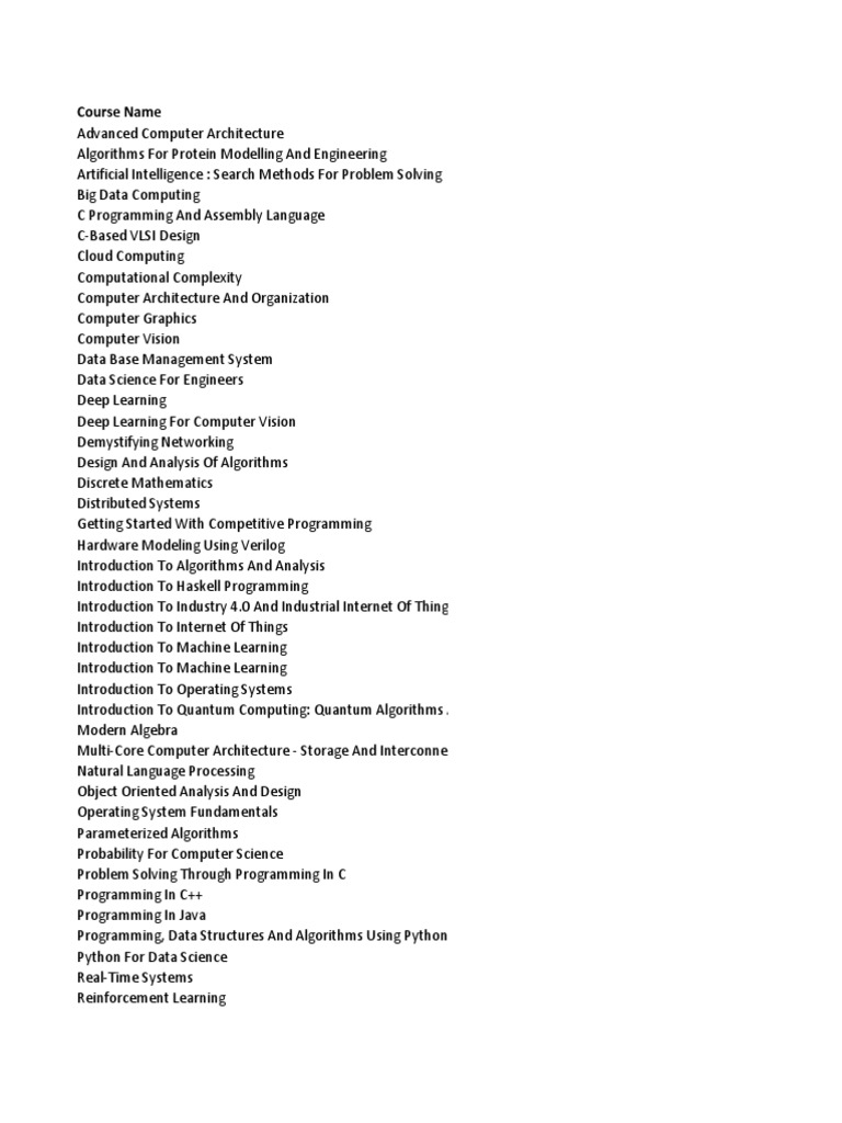 NOC Computer Science and Engineering PDF | PDF | Computing | Computer ...