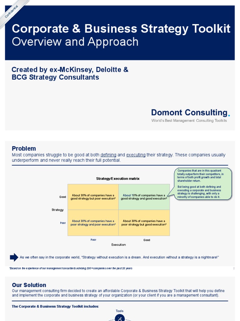 Corporate and Business Strategy Toolkit - Overview and Approach | PDF ...