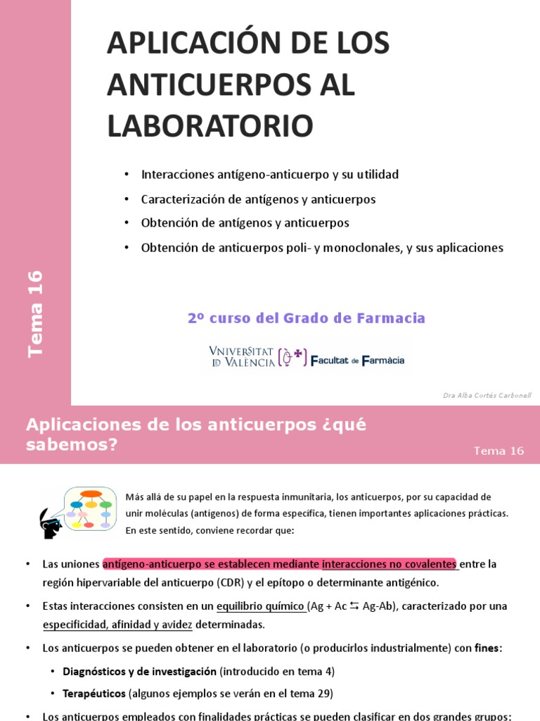 Aplicaciones anticuerpos laboratorio | PDF | Anticuerpo Monoclonal | Anticuerpo