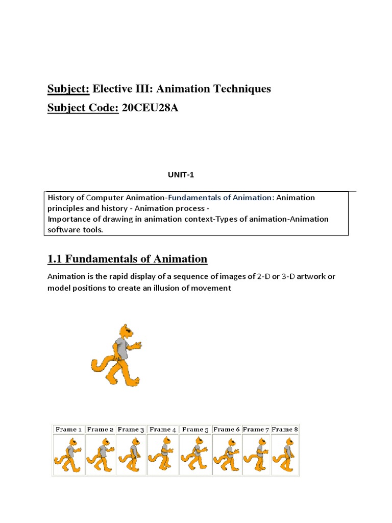 Overview of Animation Techniques | PDF