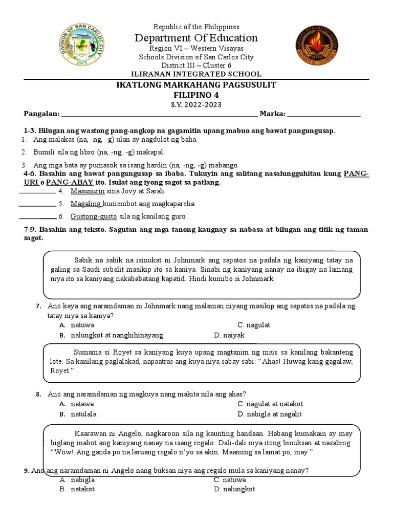 FILIPINO-4 - Q3 Final | PDF FILIPINO-4 - Q3 Final | PDF