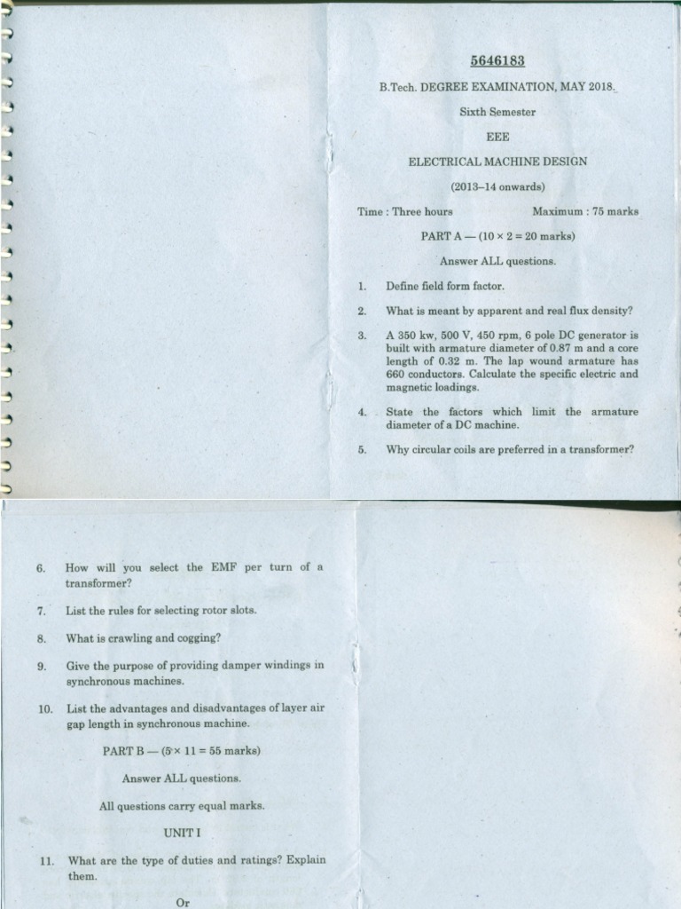 21 Electrical Machine Design May 2018 | PDF