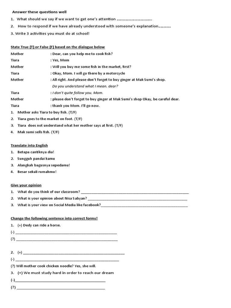 Mid Inggris Kelas VIII GSL | PDF